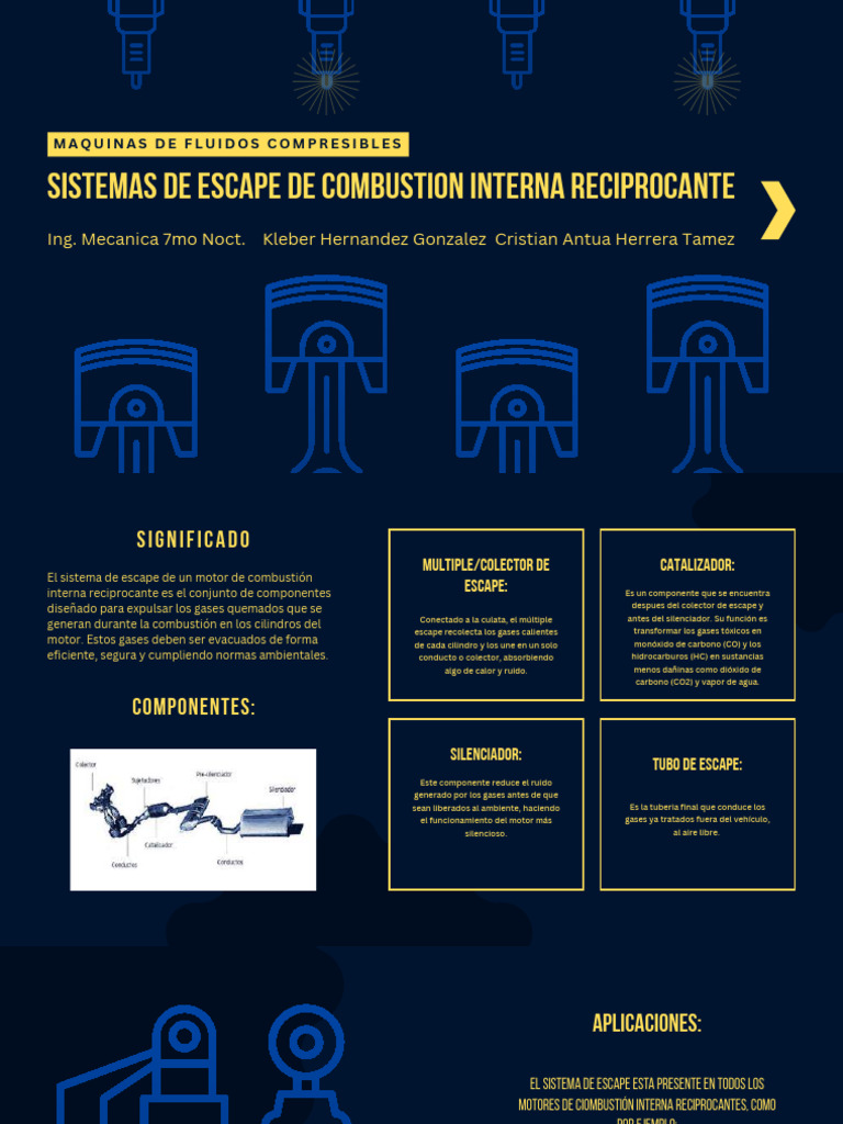 Sistemas de Escape de Combustion Interna Reciprocante | PDF | Motor de ...