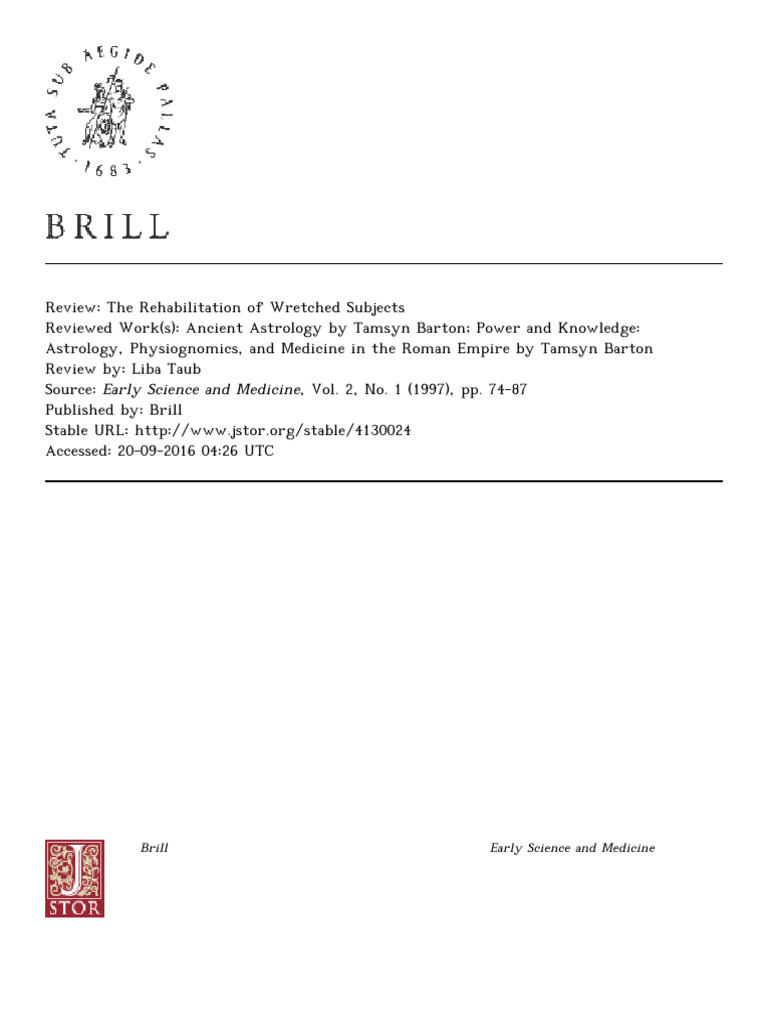 Taub 1997 - The Rehabilitation of Wretched Subjects | PDF | Astrology ...