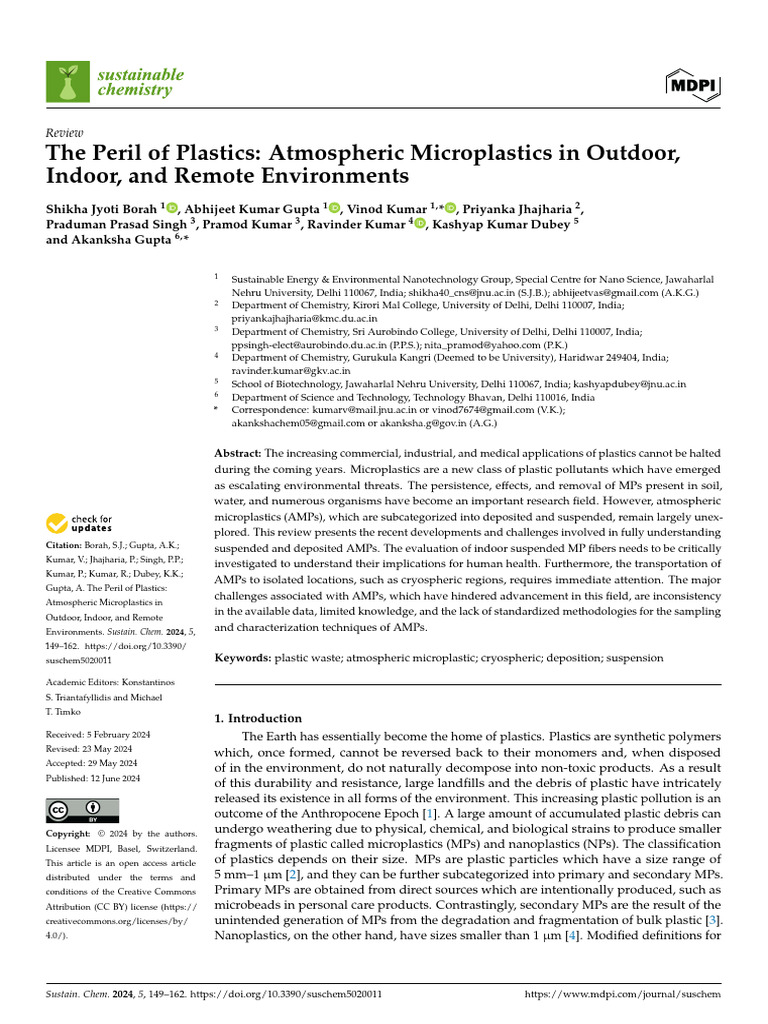 Atmospheric Microplastics, Microplastics in Clouds | PDF | Plastic ...