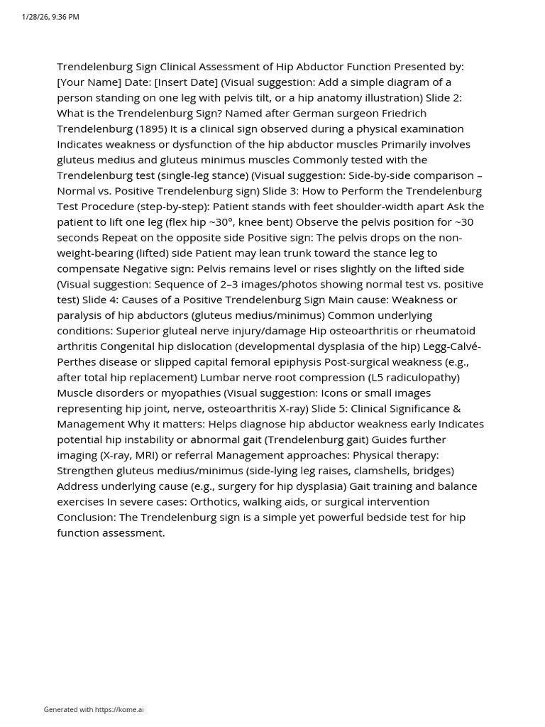 trendelenburg sign | PDF | Hip | Pelvis