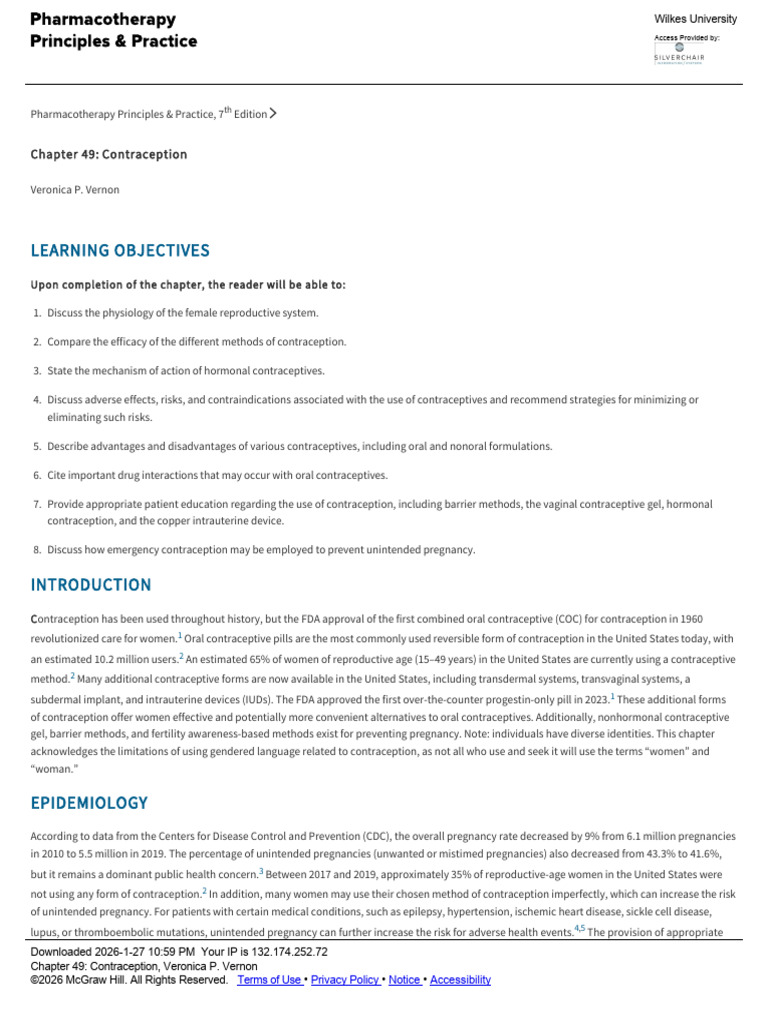 Chapter 49 - Contraception | PDF | Luteinizing Hormone | Menstrual Cycle