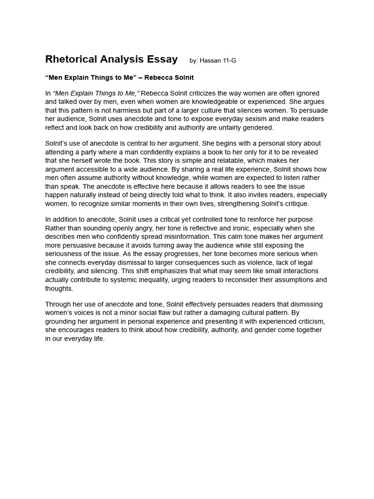 Rhetorical Analysis Assignment | PDF