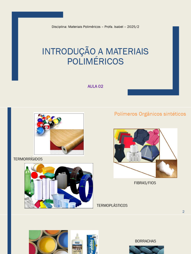 Aula 02 - Introdução A Materiais Poliméricos 2025-2 | PDF | Copolimero ...