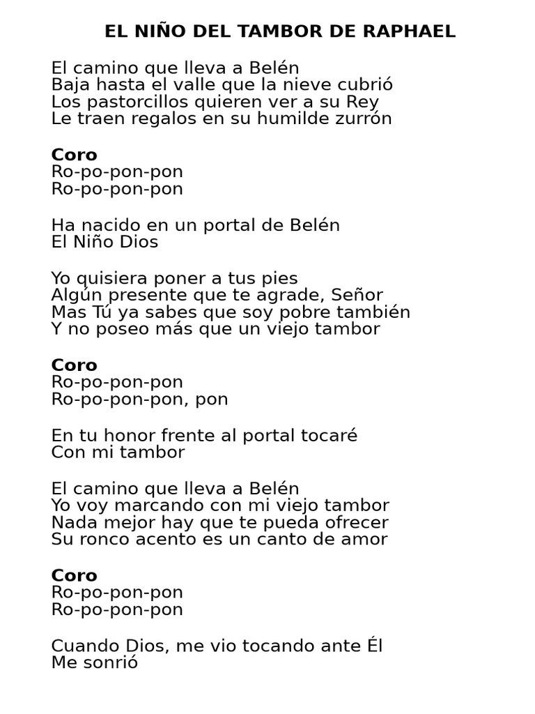 El Niño Del Tambor de Raphael | PDF