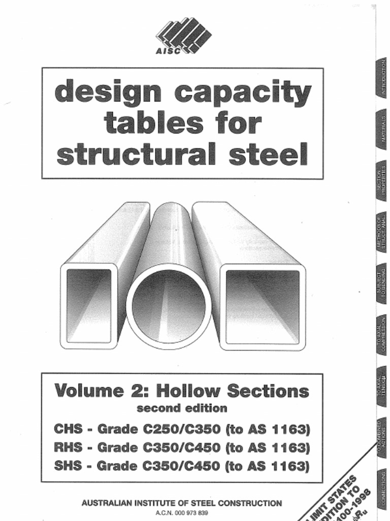 Hollow Sections - Design Capacity Tables For Structural Steel - Volume ...