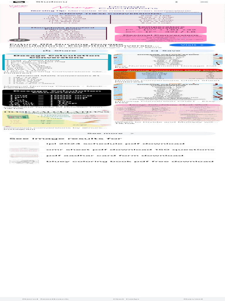 Medical Conversion Chart PDF Download - Google Search | PDF