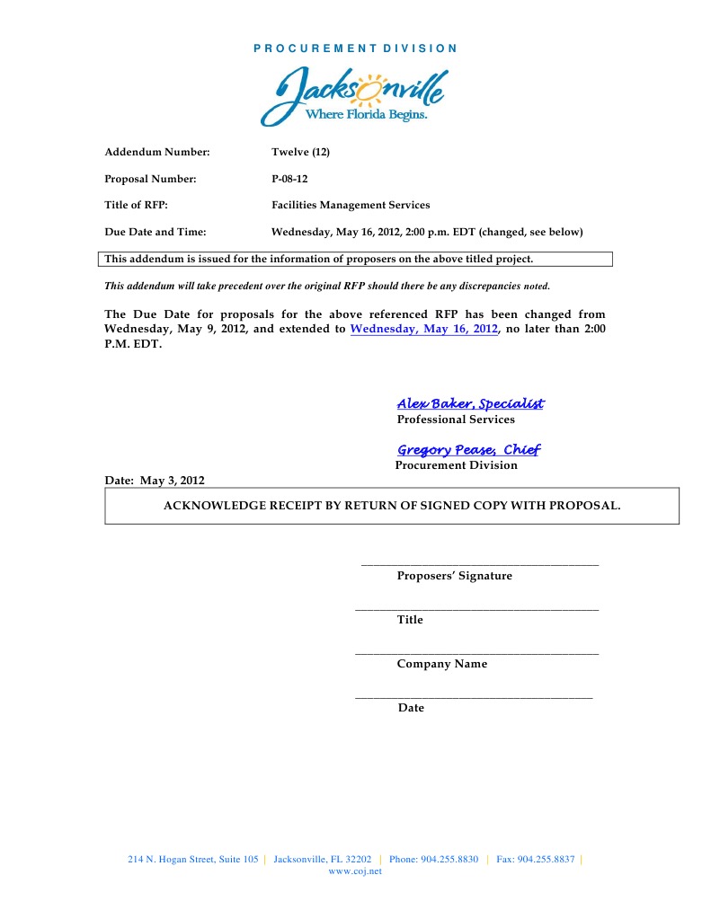 RFP Addendum P-08-1212A | PDF | Finance & Money Management | Technology ...
