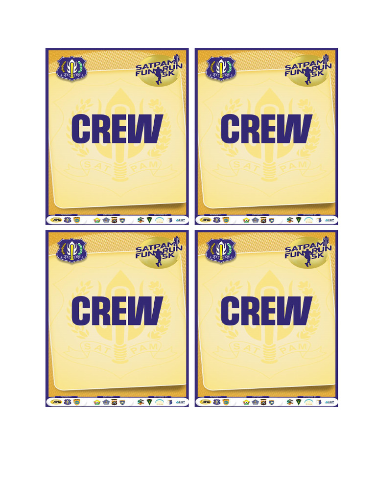 Id Card Crew-Official-Volunteer Satpamrun | PDF