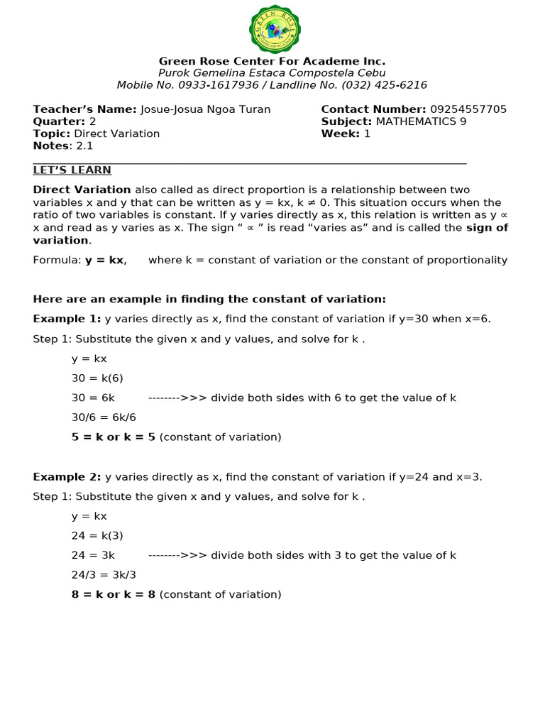 Mathematics 9 Modular Q2 Week 1 | PDF | Circle | Mathematics