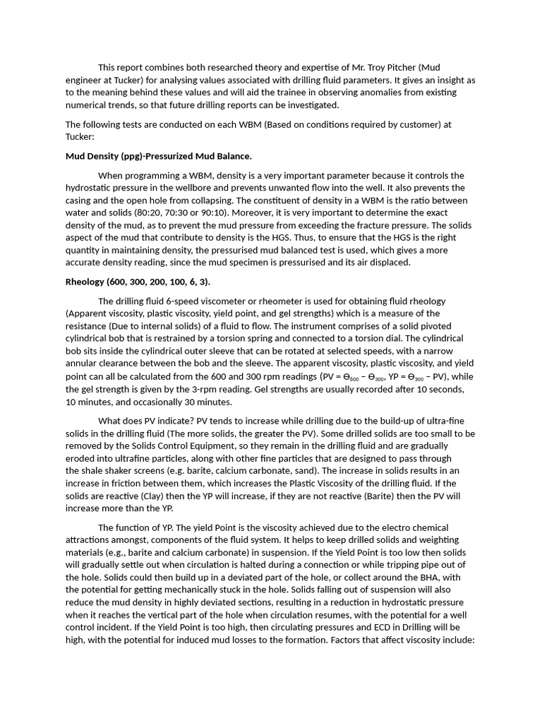 Mud Density | PDF | Chloride | Alkalinity
