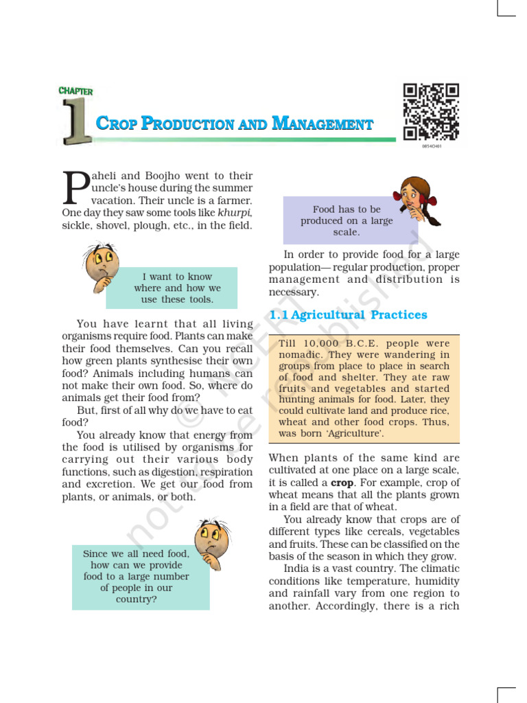 Cbse Class 8 Ncert Science Book Crop Rop Production Roduction and and Management Chapter 1 (1 ...