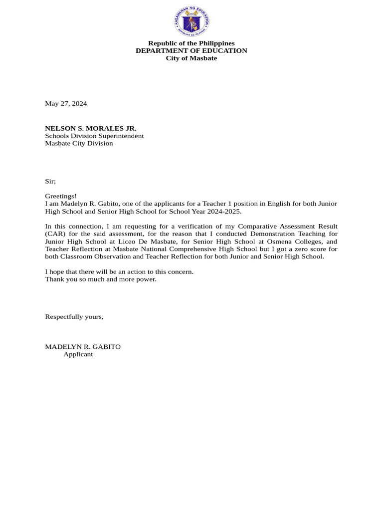 Letter of Request | PDF