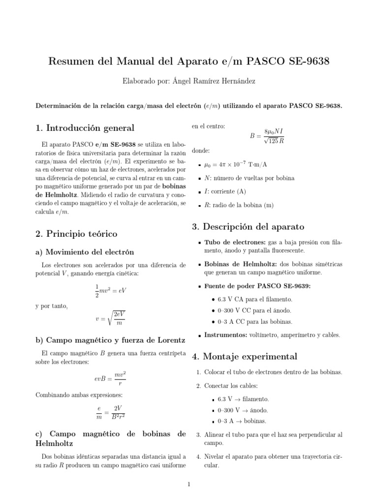 Angel Ramirez Hernandez Resumen_e_m | PDF | Electrón | Inductor