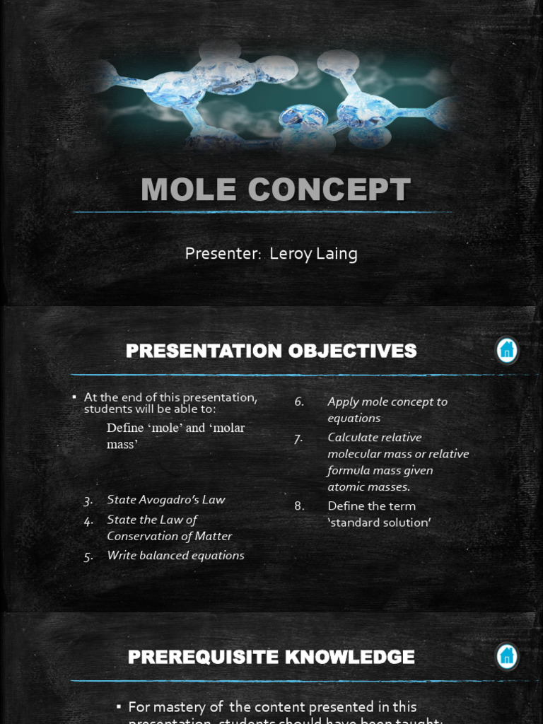 MOLE CONCEPT INTRODUCTION - ANALYTICAL CHEM | PDF | Mole (Unit) | Molecules