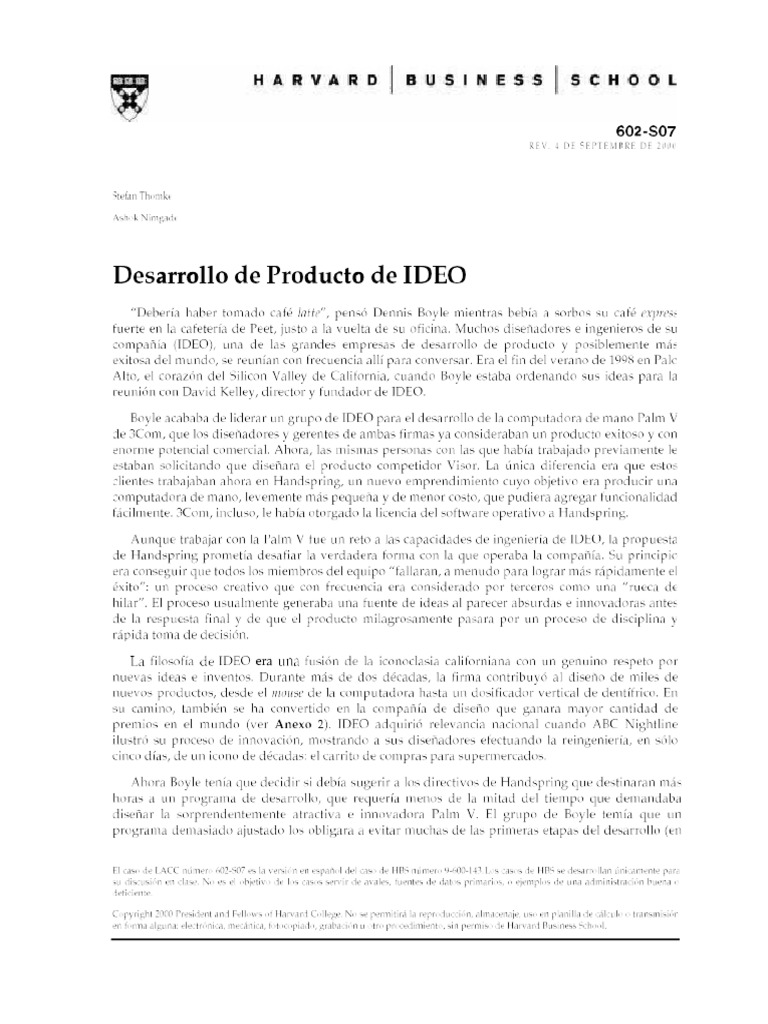 Desarrollo de Producto de IDEO | PDF