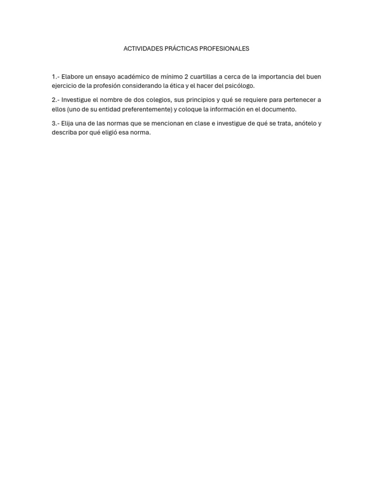 Actividades Prácticas Profesionales | PDF