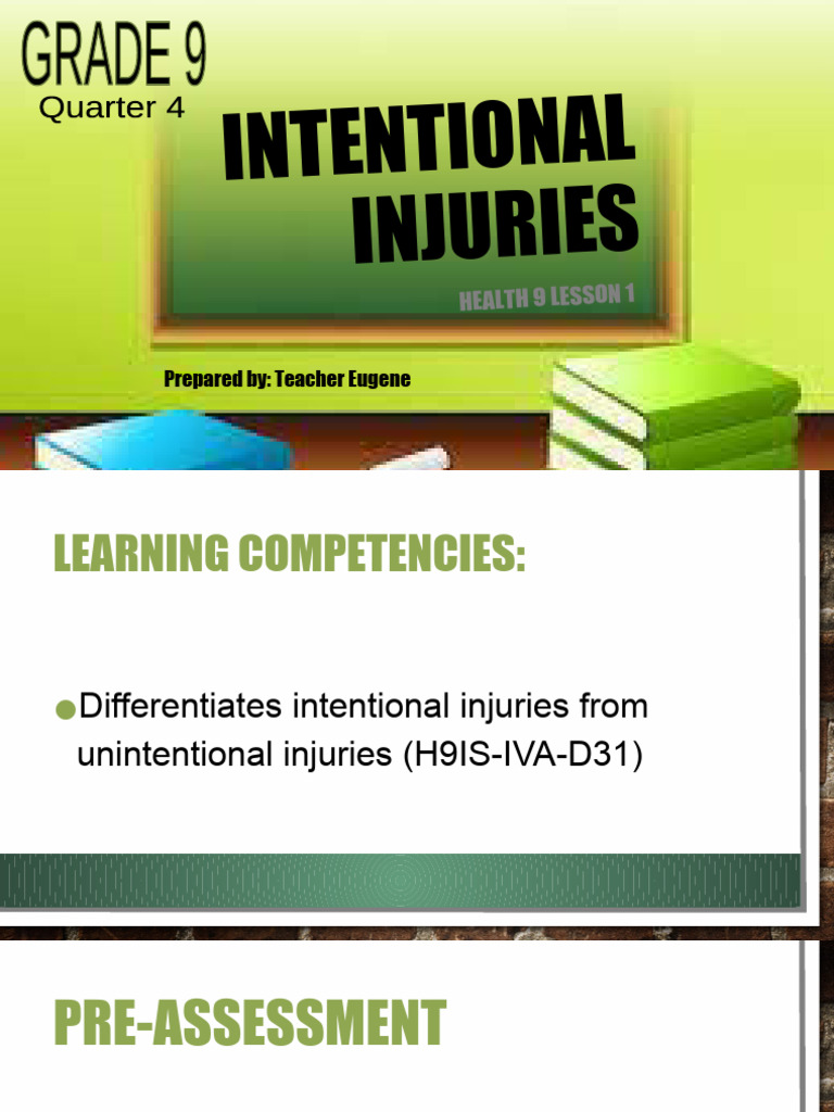 q4 PPT Health 9 Lesson 1 Intentional Injuries | PDF | Violence | Bullying