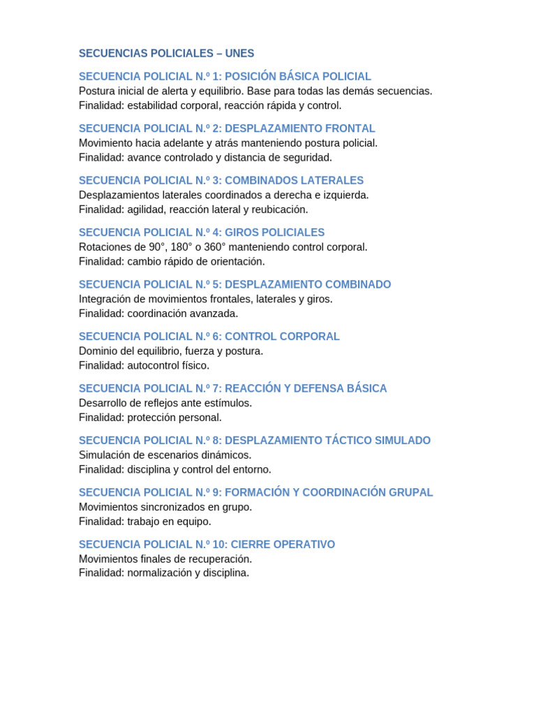 Secuencias Policiales UNES | PDF