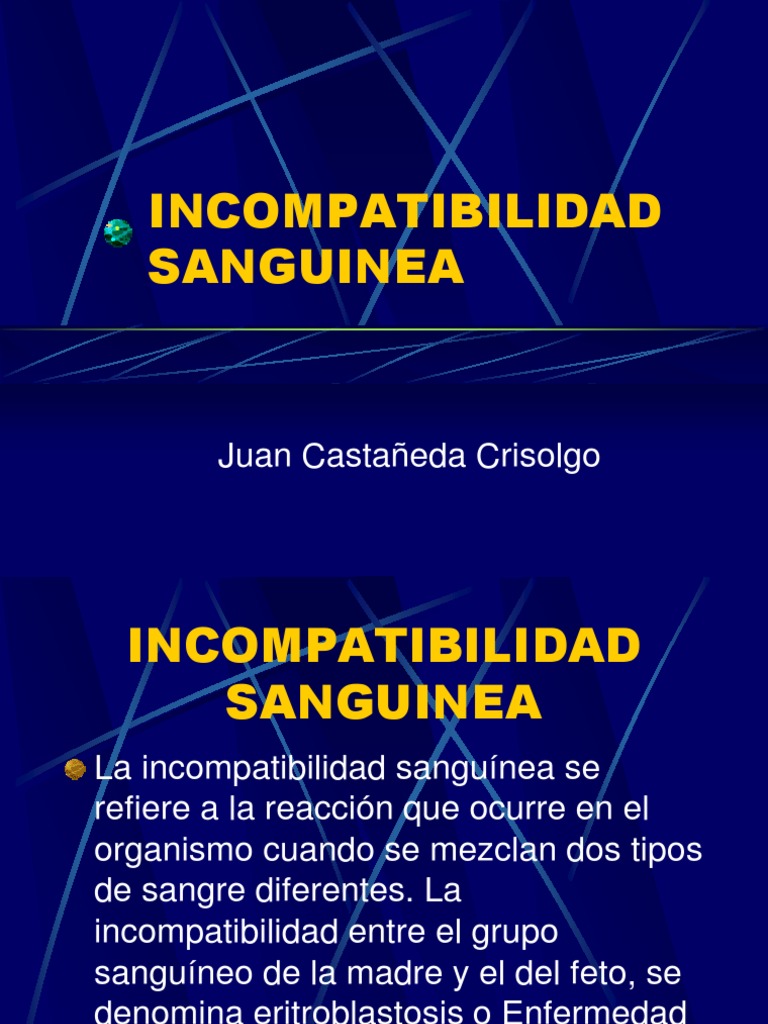 Incompatibilidad Sanguínea y EHRN | PDF | Tipo de sangre | Anatomía