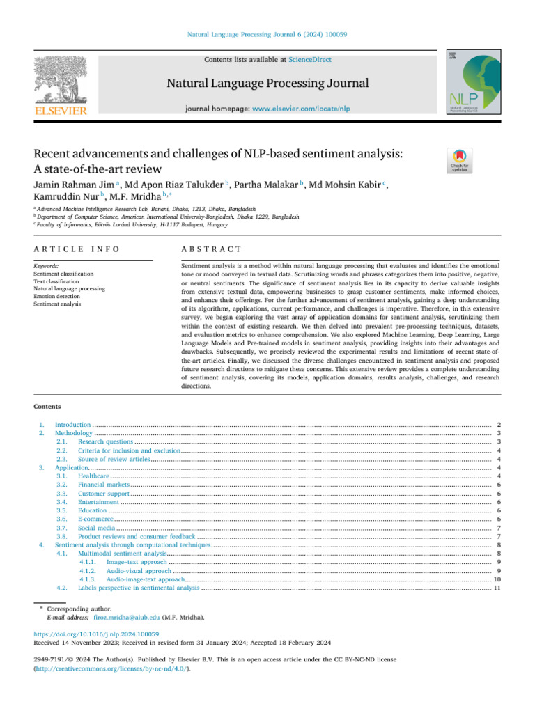 Uas 4 - Recent Advancements and Challenges of NLP Based Sentiment ...