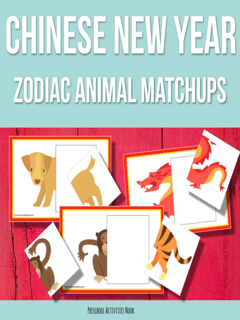 Chinese New Year Zodiac Animal Matchups by The Preschool Activities ...