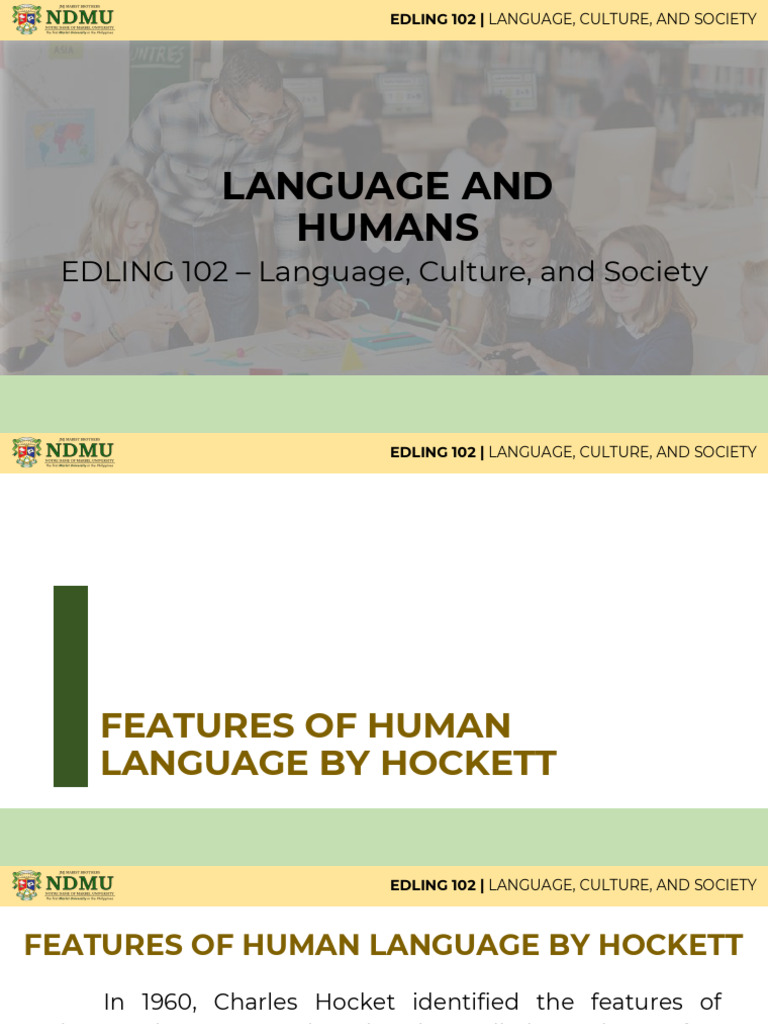 Lesson 2 - Language and Humans | PDF | Linguistics | Cognition