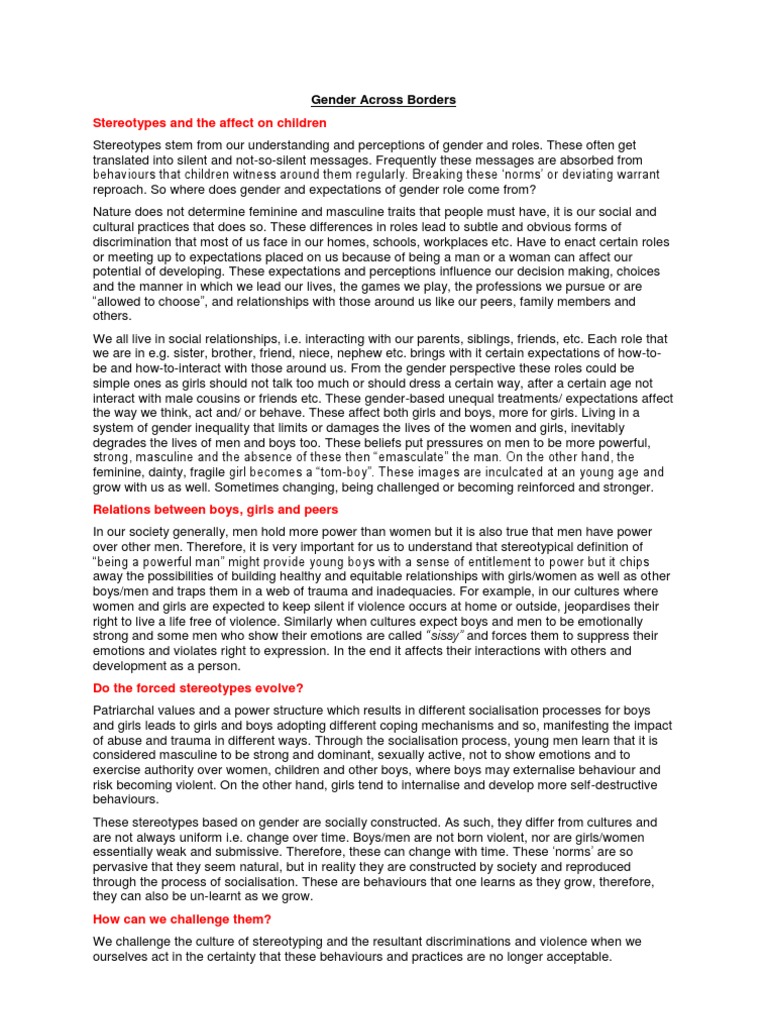 Gender Across Borders | PDF | Gender Role | Socialization