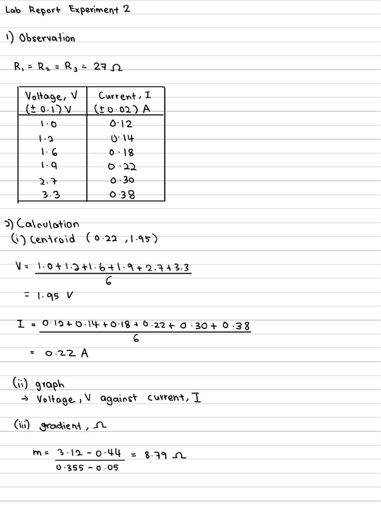 Lab Report 2 - Ohm's Law | PDF