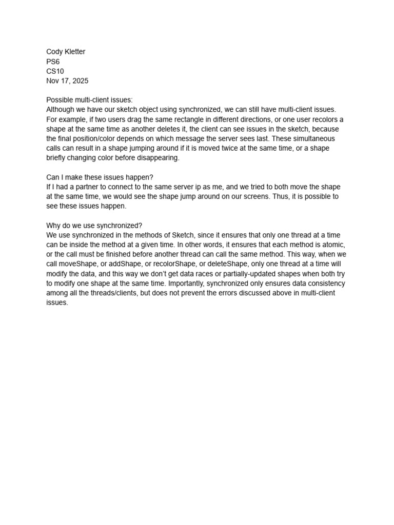 CS10 PS6 Write-Up - Cody Kletter (2) | PDF