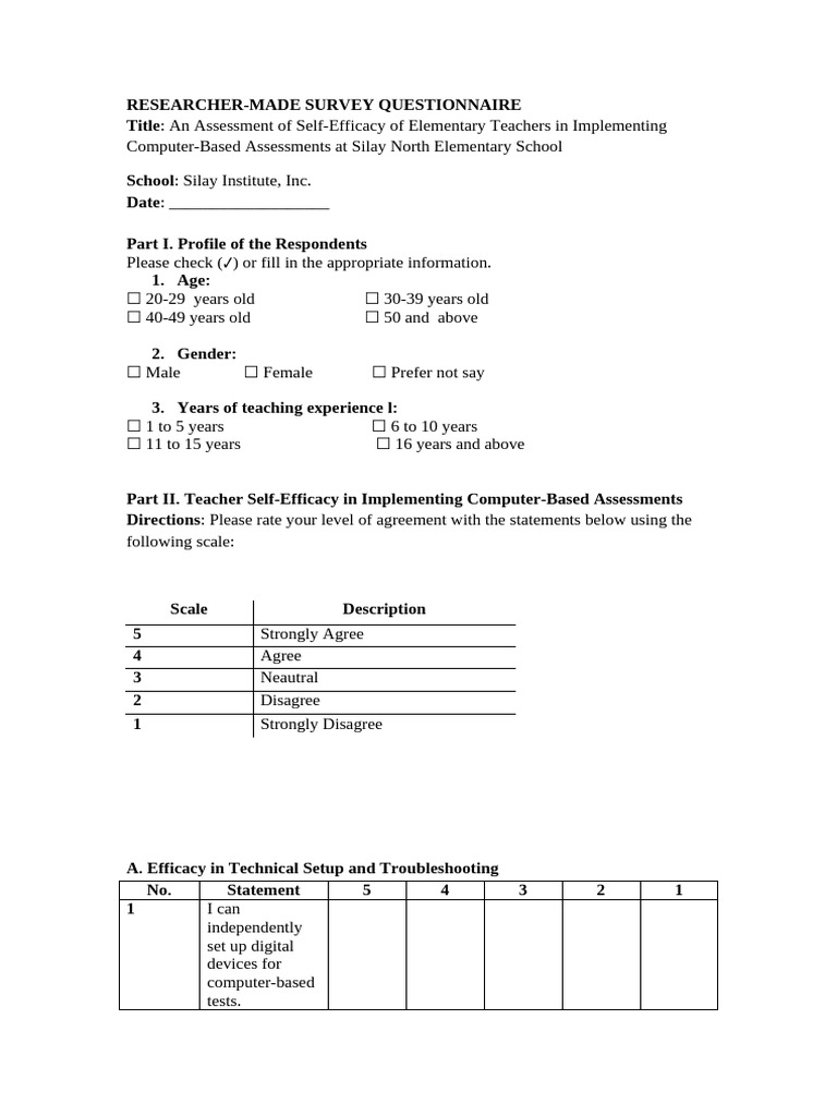 Questionnaire | PDF | Questionnaire | Validity (Statistics)