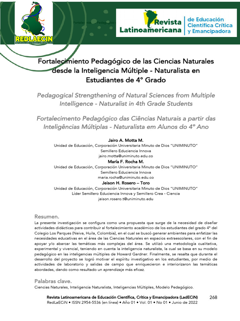 Fortalecimiento Pedagógico de Las Ciencias Naturales Desde La ...