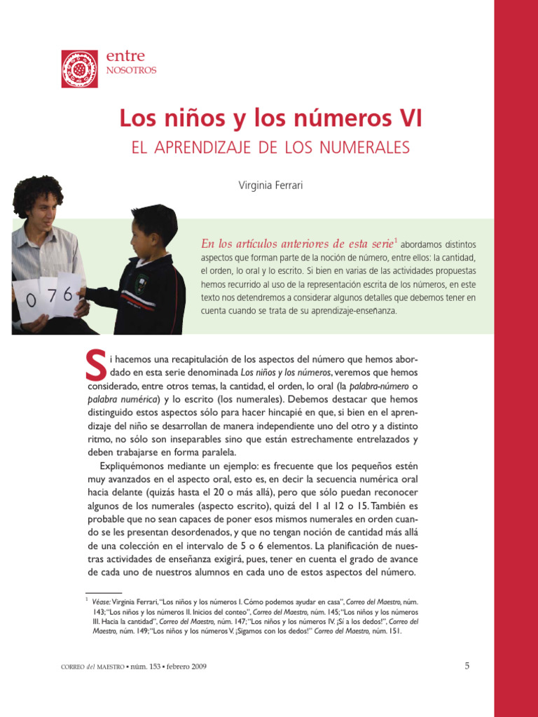 Los Ninos y Los Numeros VI | PDF | Aprendizaje | Educación de la ...