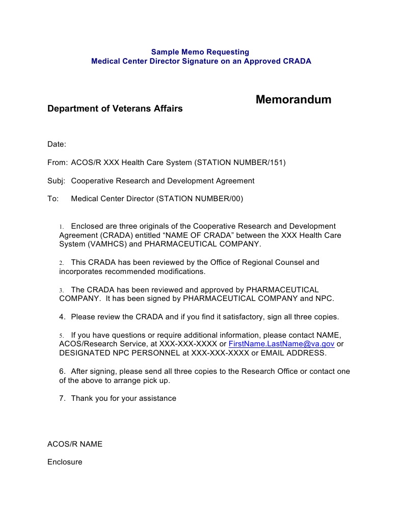 Sample Memo Requesting MCD Signature | PDF