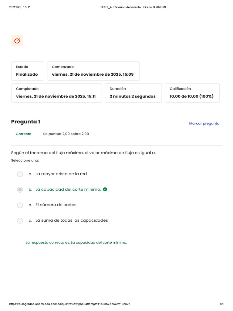 TEST_4_ Revisión Del Intento _ IO Grado B UNEMI | PDF | Matemáticas ...