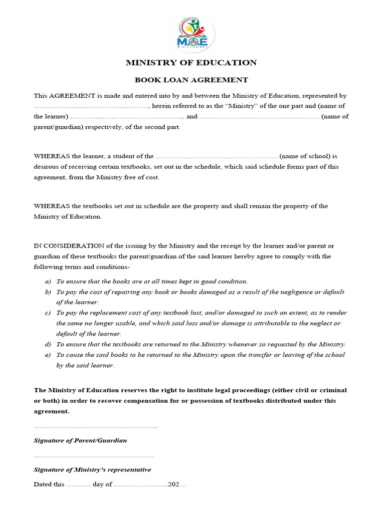 Textbook Loan Agreement | PDF