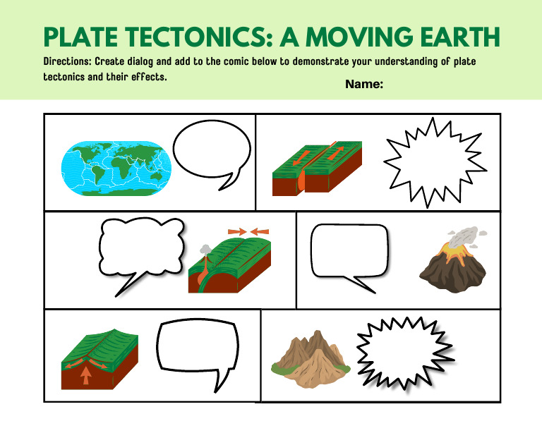 Plate Tectonics Earth Science Comic Worksheet_20260114_051707_0000 | PDF
