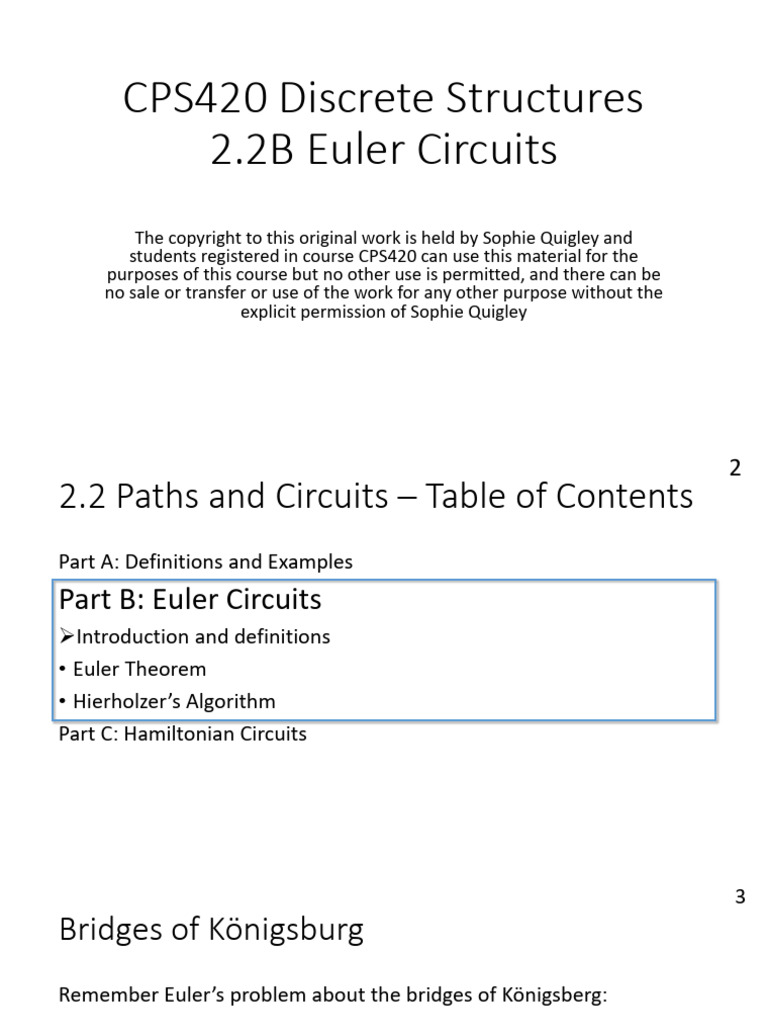 2.2B Euler Circuits | PDF | Vertex (Graph Theory) | Mathematical Concepts