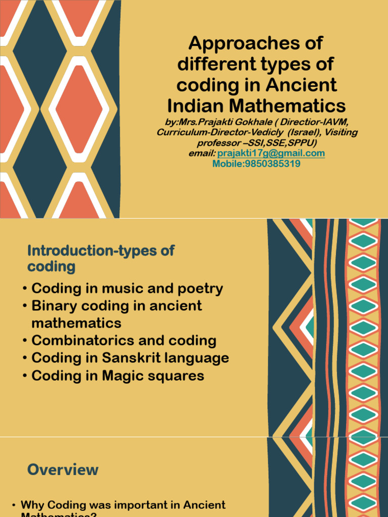 Perspectives of Coding in Ancient Indian Mahematics | PDF | Mathematics