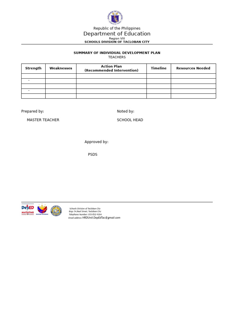 Individual Development Plan | PDF