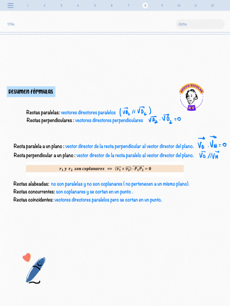 Resumen de Algebra Pte. 1 | PDF | Perpendicular | Línea (geometría)
