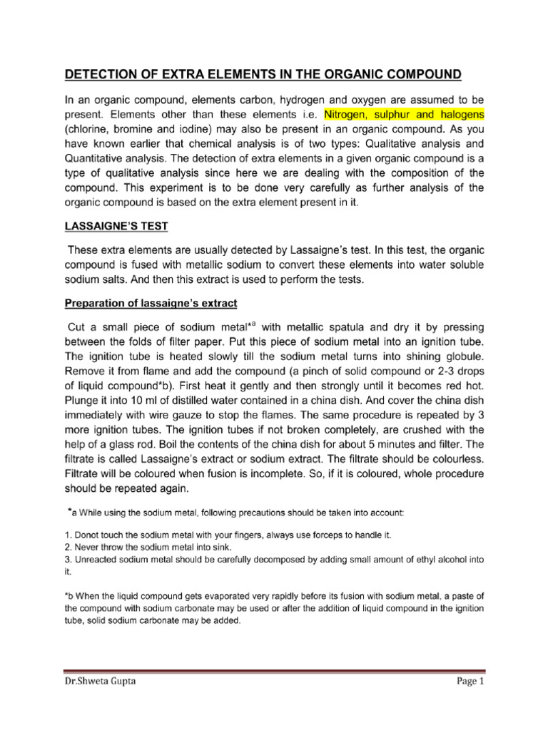 Element Dectection N S X | PDF