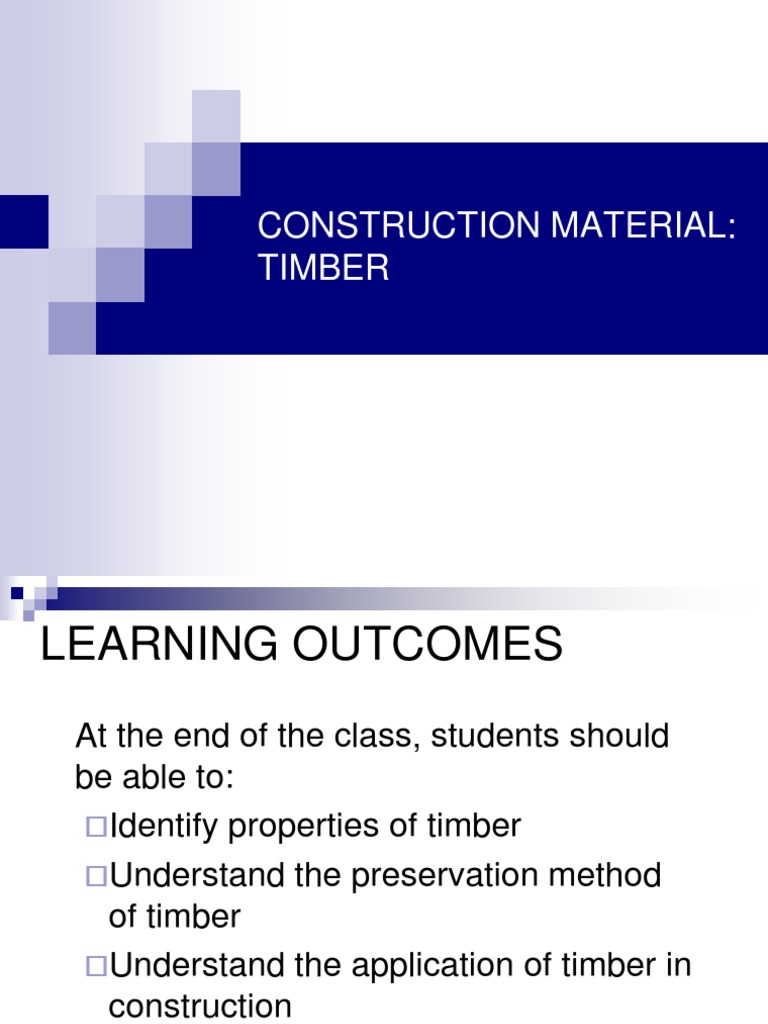 Construction Material: Timber | PDF | Lumber | Wood