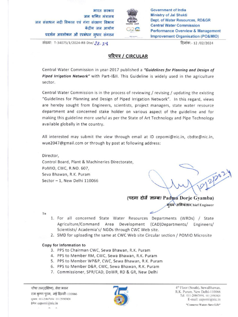 Guidelines for Planning and Design of Piped Irrigation Network | PDF ...