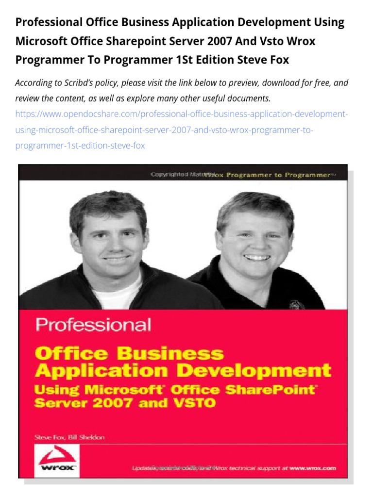 Professional Office Business Application Development Using Microsoft ...