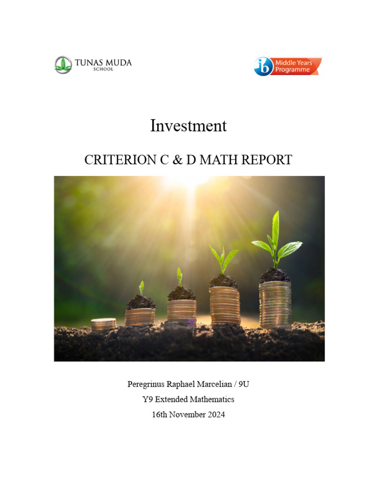 Investment Mathematics Criterion C&D Raphael 9U | PDF | Interest ...