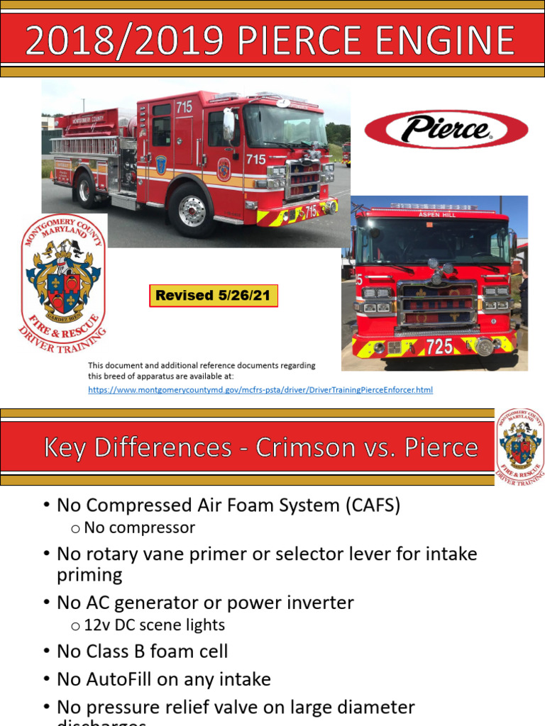 Pierce Enforcer Engine Orientation 2018 5_26_21 | PDF | Vehicle Parts ...