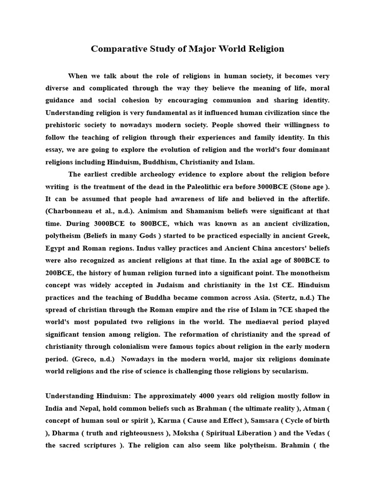 IG Gilbert - Comparative Study of Major World Religions Writing | PDF ...