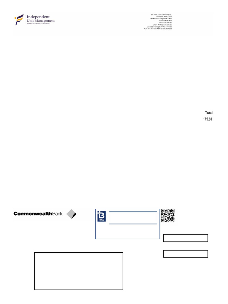 Owner Invoice - Strata Plan 71391 - Lot 21-1 | PDF | Banking Technology ...