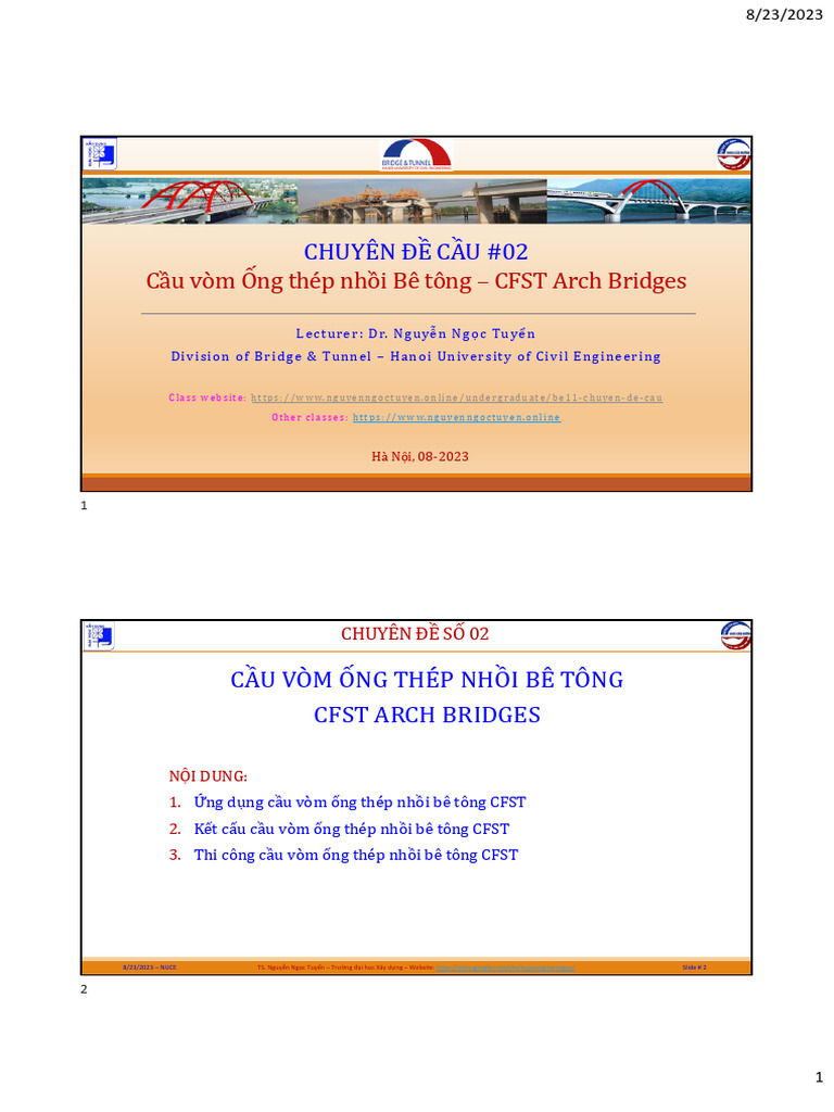 BE11 - Chuyên Đề Cầu 02 - Cầu Vòm Ống Thép Nhồi BT | PDF