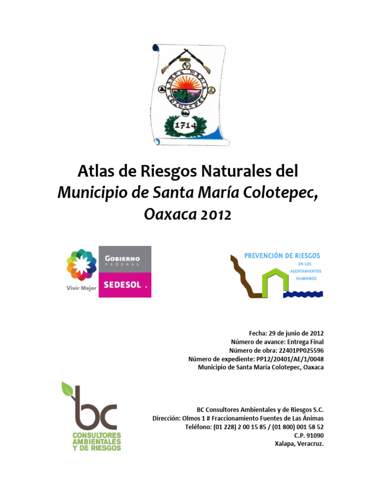 Santa Maria Colotepec 2012 | PDF | Desastres naturales | Ciclones ...